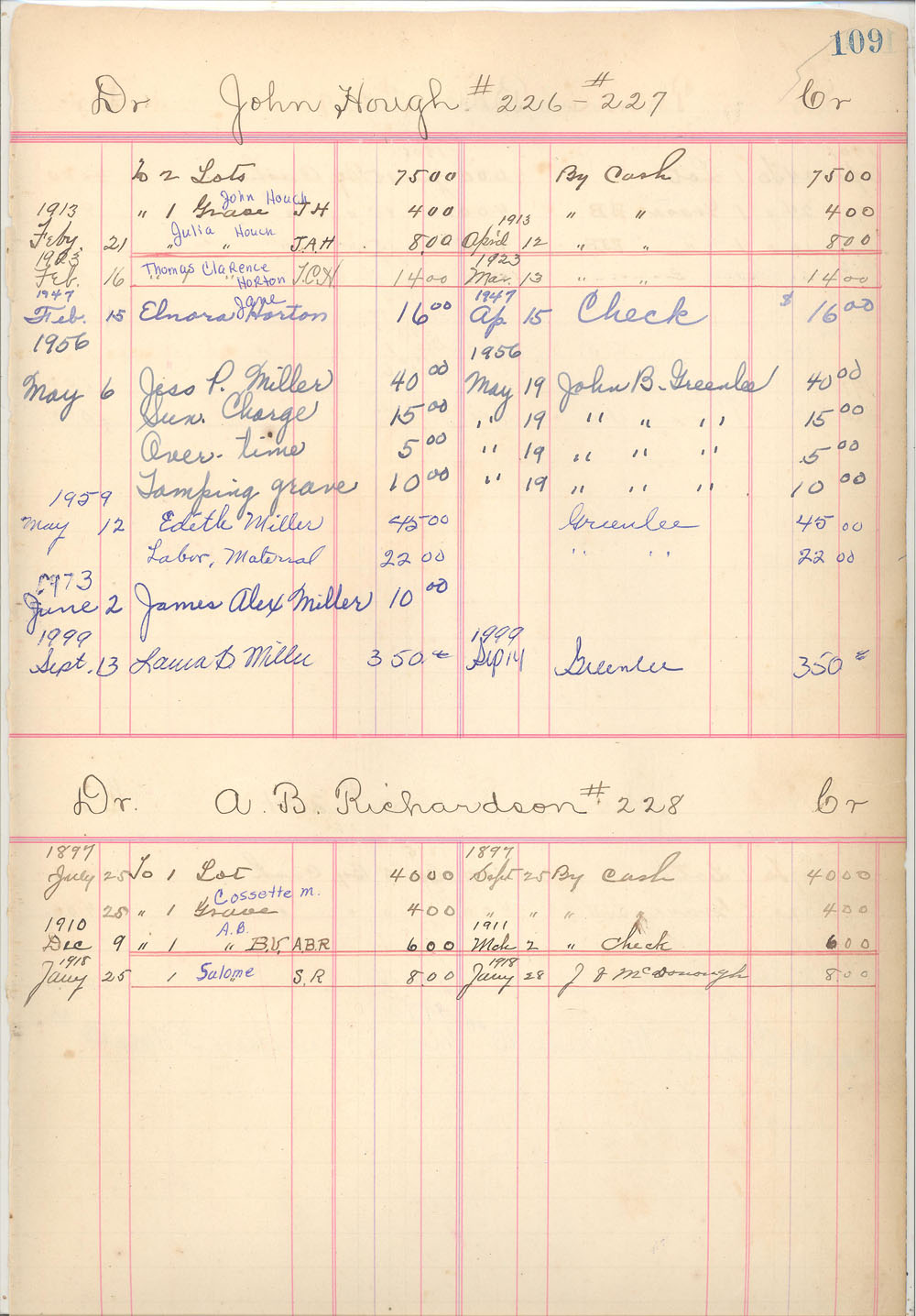 lot owner book 1 page 109