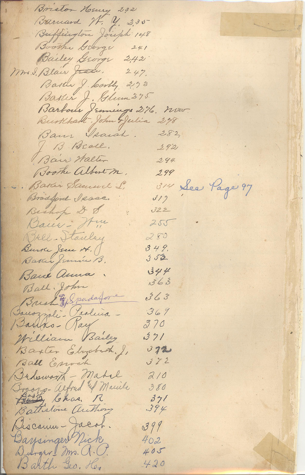 Lot Owner book 1 index B