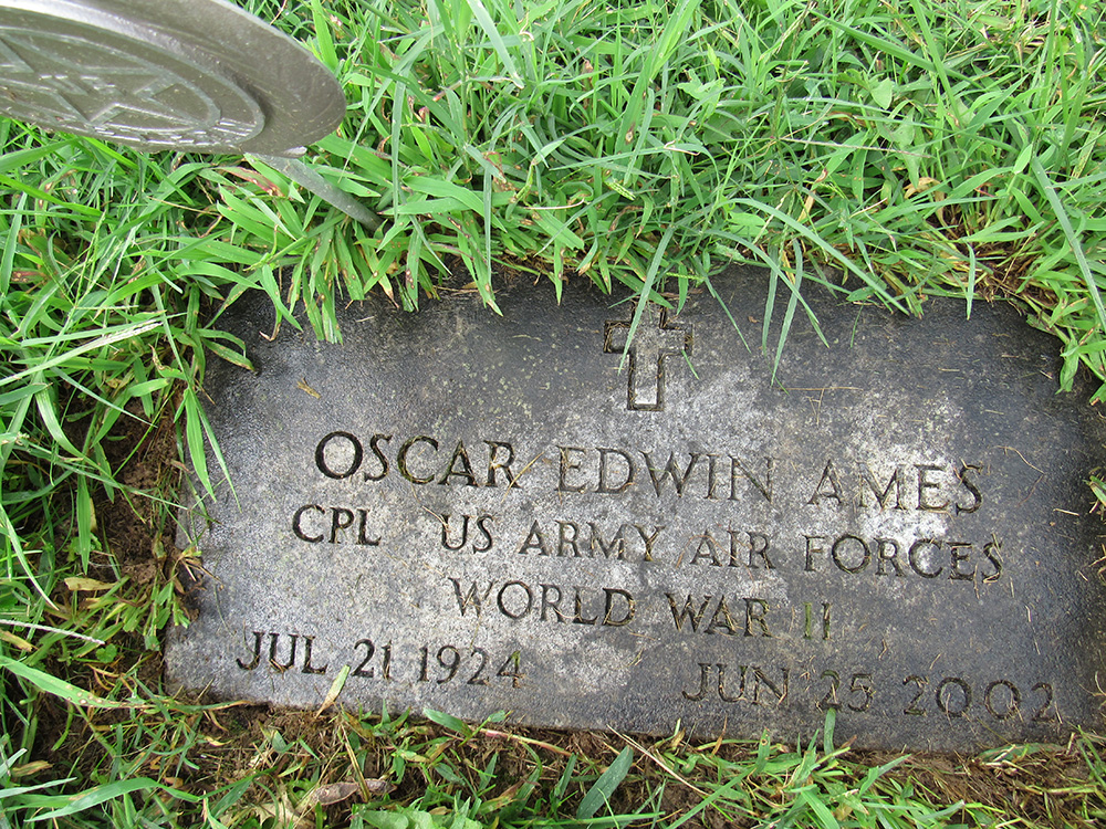 Oscar Edwin Ames tombstone